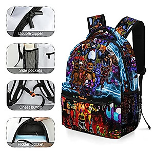 Svfulveda Travel Backpack Five Horror Nights Video at Game Freddy's Backpack Big Capacity Daypack Natural Gourmet Bag Classical Basic Outdoor Daypack