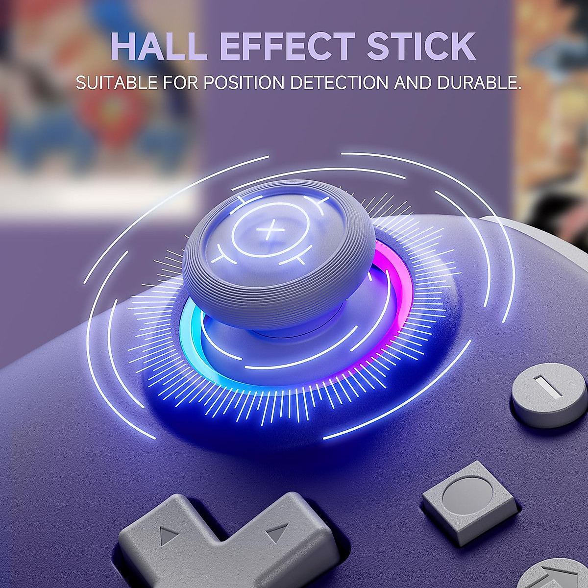 ECHTPower Wireless Switch Controller, Switch pro Controller for Nintendo Switch/Lite/OLED Controller, Gaming Controller with Hall Effect Joysticks, Wake-up, Programmable, 6 Axis Gyro, Turbo