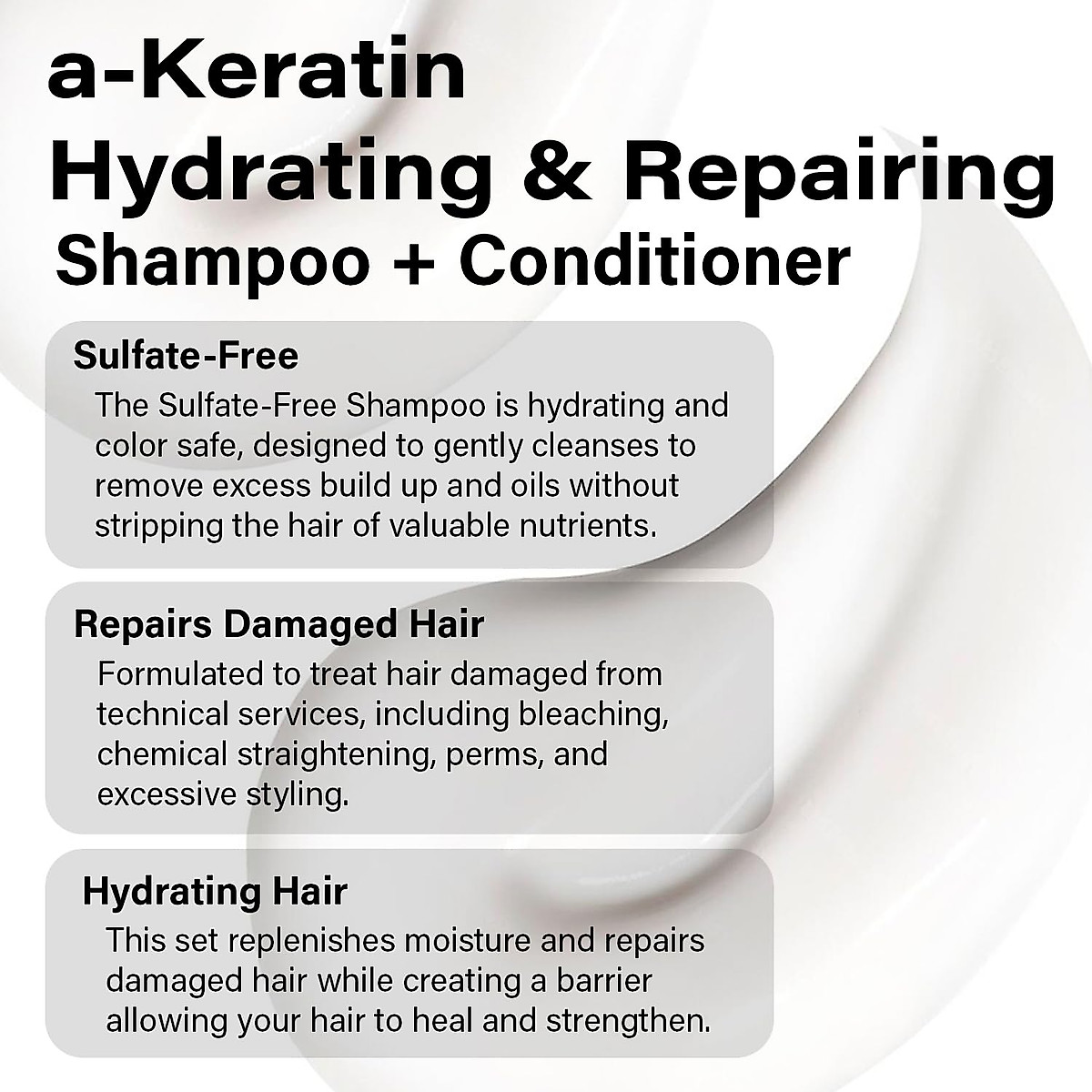 Peter Coppola a-Keratin Hydrating & Repairing Shampoo and Conditioner Duo - Strengthen and Repair Damaged Hair - Nourishes Hair for Soft Shiny Hair 10 oz