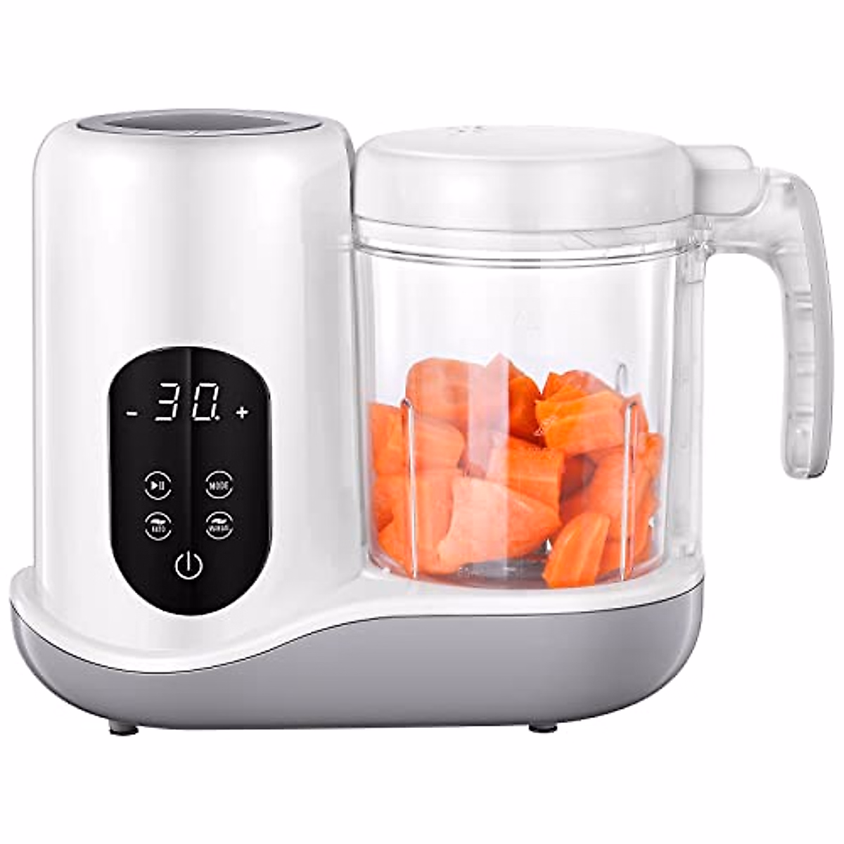 TLGREEN Baby Food Maker Steamer and Blender | Baby Puree Maker with Self Cleans | Baby Food Warmer Mills Machine | Auto Cooking & Grinding | Anti Waterproof Drying System | Touch Screen Control White