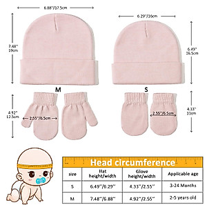 Baby Beanie Hat Gloves Set, Kids Winter Warm Knit Hat with glvoes,Toddler Soft Beanie for Little Boys Little Girls Children
