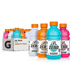 Gatorade Zero Sugar Thirst Quencher, Glacier Cherry Variety Pack, 12 Fl Oz (Pack of 24)