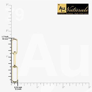 14k Yellow Gold Paper Clip Link Chain Drop Earrings (1.7 inches long)