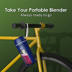 GREECHO Portable Blender, One-handed Drinking Mini Blender for Shakes and Smoothies, 12 oz Personal Blender with Rechargeable USB, Made with BPA-Free Material Portable Juicer