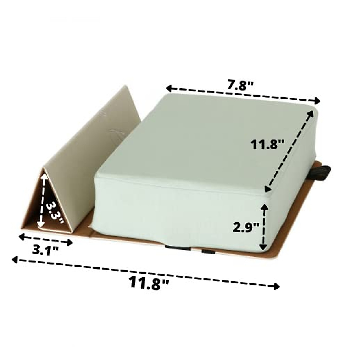 SPICE OF LIFE Nap Book - Beige - Memory Foam Pillow with Washable Cover, Foldable Exterior Hard Cover, Can Hold Up to 13" Device, 3.3" L x 8.6" W x 12.2" H