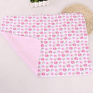 Kakalote Baby Changing Pad Portable Changing Mat Pink Elephant 30x45CM Travel Baby Changing Mat Waterproof Diaper Changing Pad Washable Reusable Breathable Mattress Pad for Newborn Infant Girls Boys