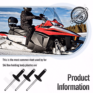 Huthbrother (70-Pack) 3/16 Steel Pop Rivet 293150104, Compatible with Ski-Doo/Sea-Doo/Can-Am 390409600 390907700