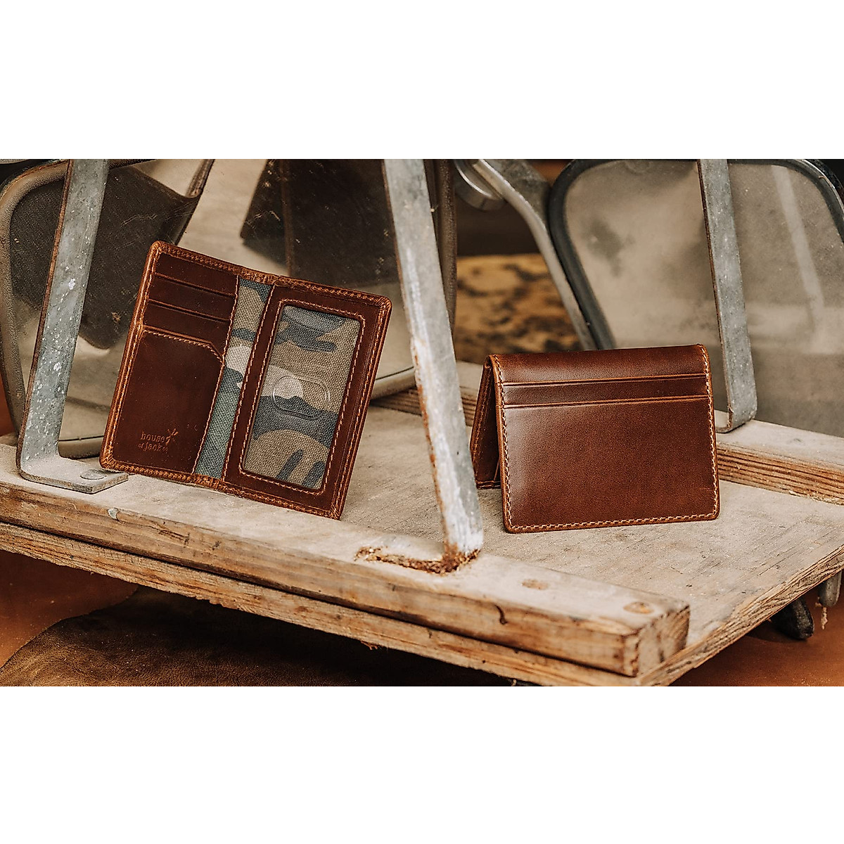 House of Jack Co. Slim Card Wallet | Bifold Credit Card Wallet For Men | Full Grain Cowhide | Minimalist Front Pocket Wallet | Mens Card Holder | Travel Wallet