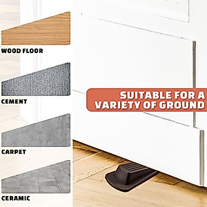 Frienda 36 Pcs Door Stoppers for Bottom of Door Rubber Door Wedge Stop Sturdy Door Stop Bulk for Heavy Duty Door Bottom Carpet Tile Concrete Wooden Floor (Brown)