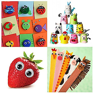 1000Pcs Googly Wiggle Eyes Self Adhesive for Craft Sticker Multiple Size 4-24mm for DIY Animal Creative Crafts Decorations