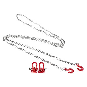 U Shaped Tow Hook, RC Tow Hook Chain for 1/10 Scale Rc Cars, Trailer Chain Metal Assemble Parts for Rc Climbing Crawler Car