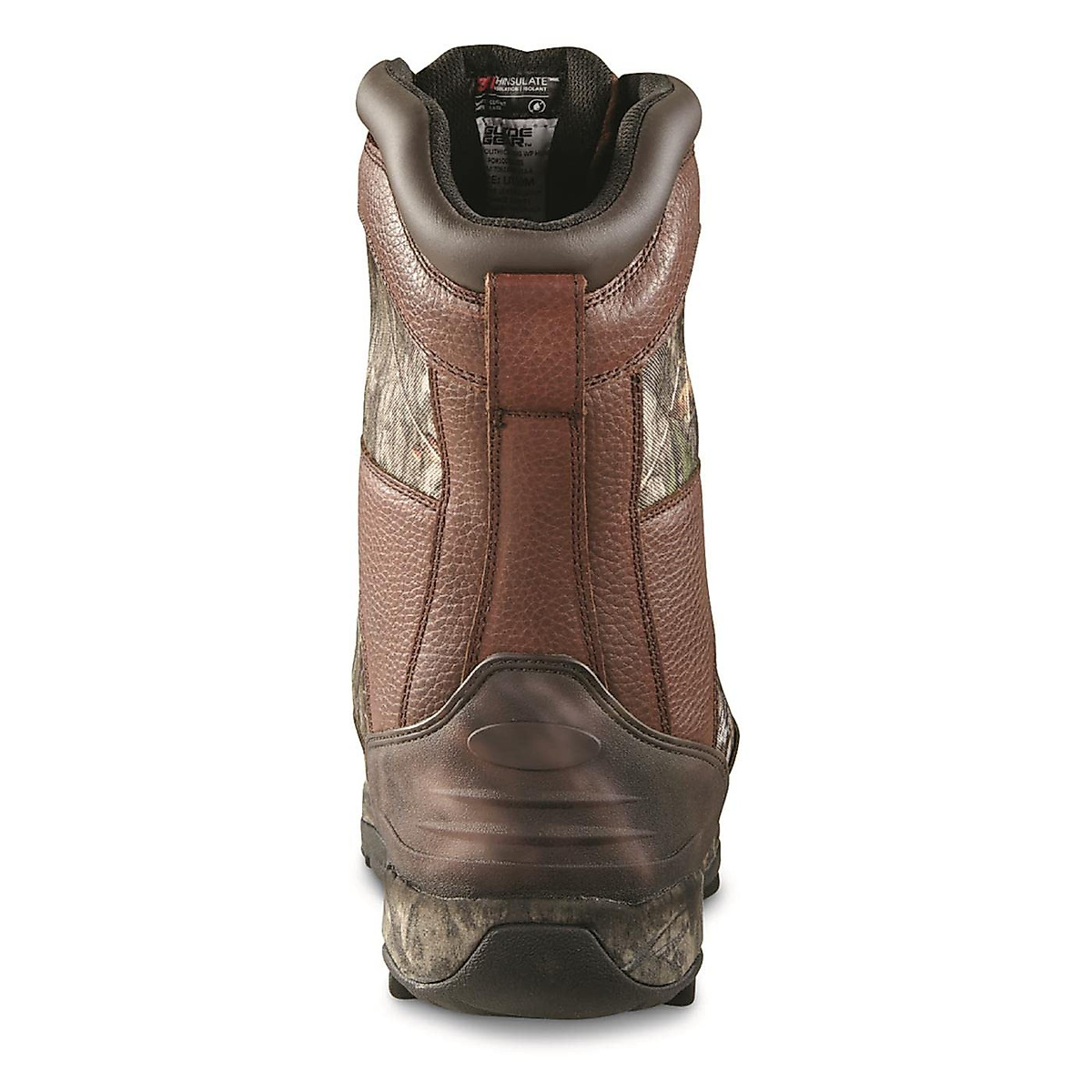 Guide Gear Leather Hunting Boots for Men Monolithic Extreme Waterproof Insulated, 2,400-gram Thinsulate Ultra Mossy Oak Country DNA 8.5D (Medium)