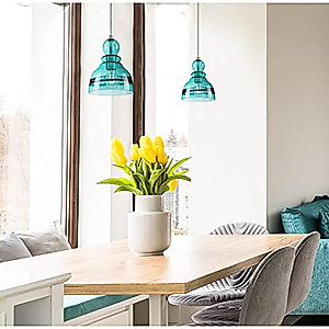 Westinghouse Lighting 6118900 Fiona Traditional One-Light Indoor Mini Pendant Light, Brushed Nickel Finish, Turquoise Glass,Blue