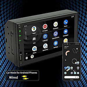 Car MP5 Player, 7in HD Touch Screen Car Radio Receiver Double Din for Android