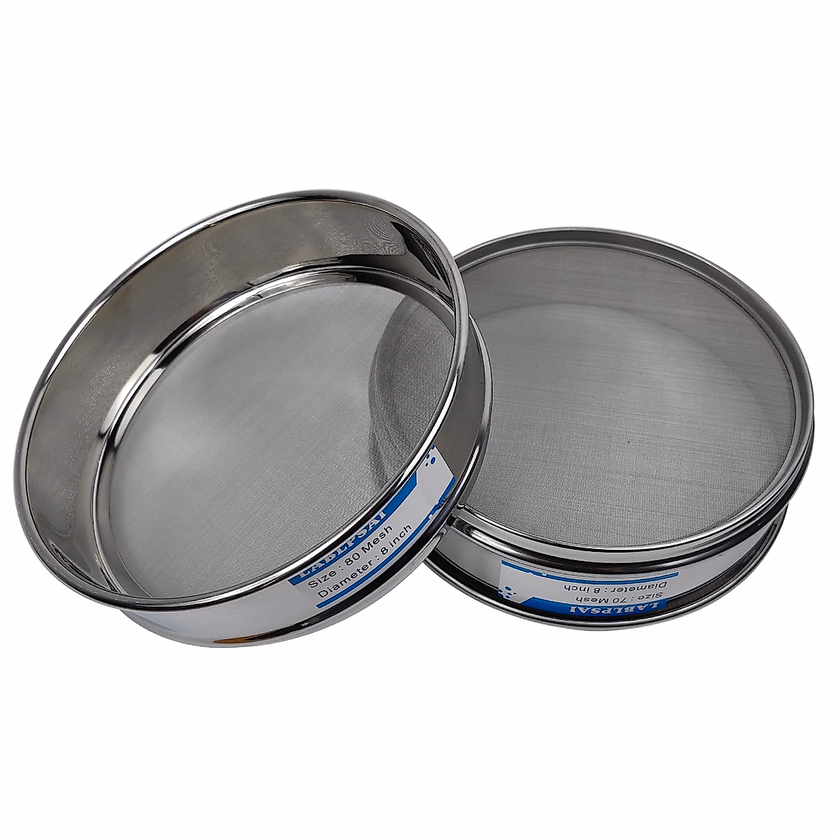 LABLPSAI 70 Mesh Lab Sieves 8" Diameter 304 Stainless Steel Wire Cloth Test Sieve for Industrial Laboratory Home