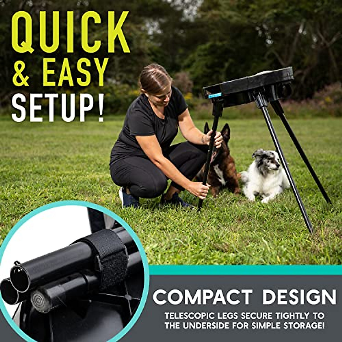 Franklin Pet Supply Co. Automatic Disc Launcher for Dogs - Ready Set Fetch Automatic Disc Tosser Dog Toy for Fetch - Portable Thrower Toy - Battery Powered