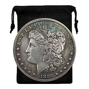 Kocreat Copy 1880-Morgan Dollar Plating Silver Coin-Replica U.S Old Original Pre Morgan Souvenir Coin Lucky Coin Hobby Collection