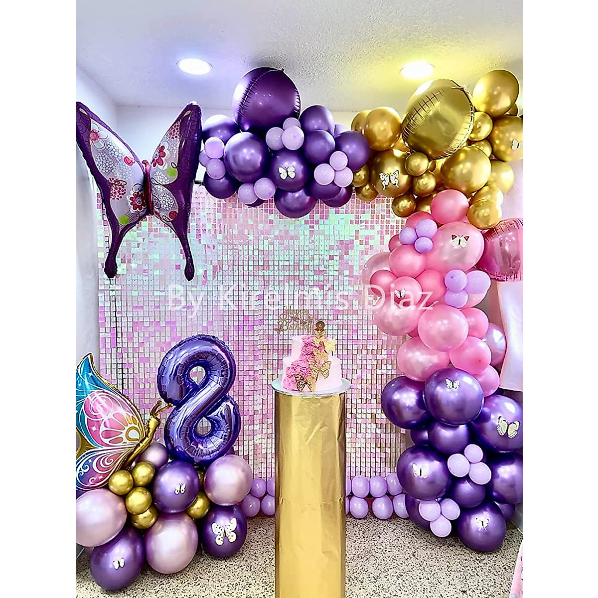 Shimmer Wall Backdrop Panels 24PCS Square Pink Sequin Shimmer Backdrop Decor for Wedding, Anniversary, Birthday Party Decoration.