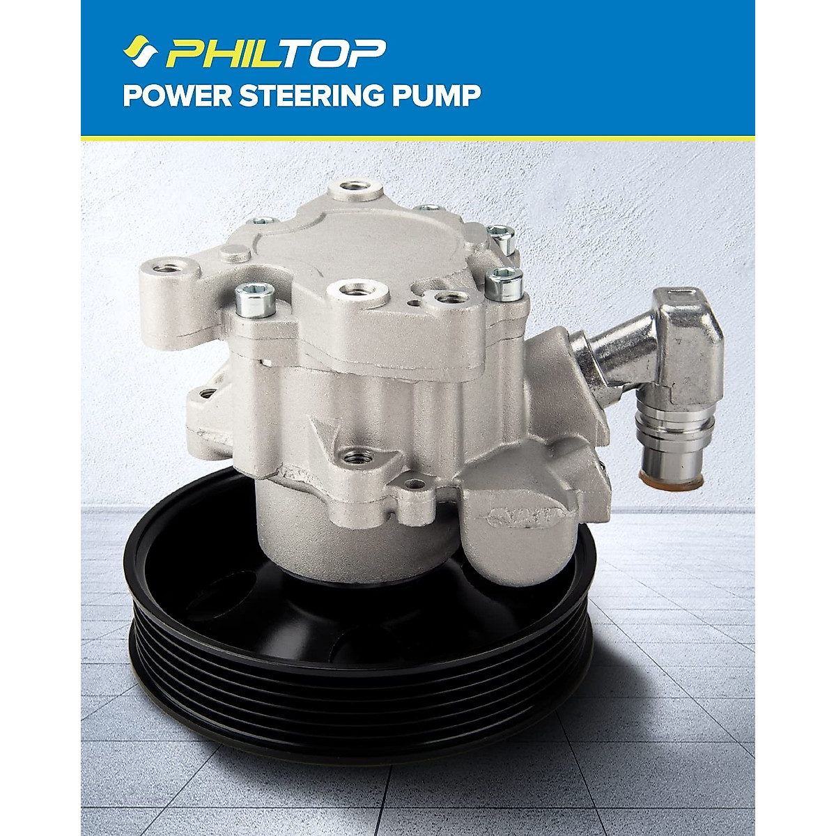 PHILTOP 21-5294 Power Steering Pump Fit For ML320 1998-2003 3.2L, ML430 1999-2001 4.3L, ML55 AMG 2000-2003 5.5L Power Steering Pump with Pulley