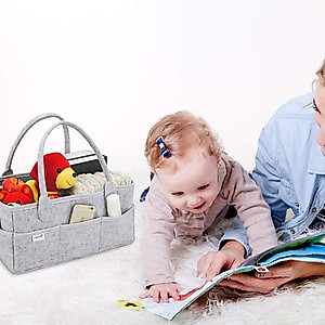 Celesto Baby Diaper Caddy Organizer – Nursery Storage Bin - Car Organizer for Diapers - Changing Table Organizer Basket - Shower storage Gift - Portable Diaper Storage Basket