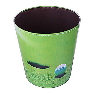 Fcoson 10 Liter Trash Can, Leather Wastebasket Without Lid for Kitchen, Bedroom, Living Room, Office