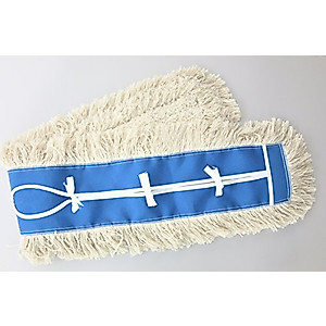 48" Industrial Strength Washable Cotton Dust Mop Refill Replacement Head for Home & Commercial Use for 48 Inch Frame Cleans Hardwood Laminate Concrete or Other Floor Systems