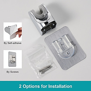 GwernKB Strong Adhesive and Waterproof Shower Head Holder for Handheld Showerhead Adjustable No Drilling Wall Mount Bracket for RV Kids Bathroom Shower,Fix Firmly and Use Conveniently