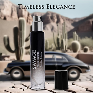 Savage for Men Edt Top notes of Calabrian, Bergamot & Blend of Pepper, Ferrera Lavender & Vetiver Fresh & Woody Fragrance for Everyday Use 0.5 fl Oz (15ml) Bottle for Home & On-The-Go Use Tsa Ready