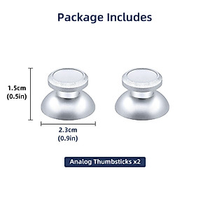 Gam3Gear Aluminum Alloy Metal Analog Thumbstick for Xbox ONE Silver (Set of 2)