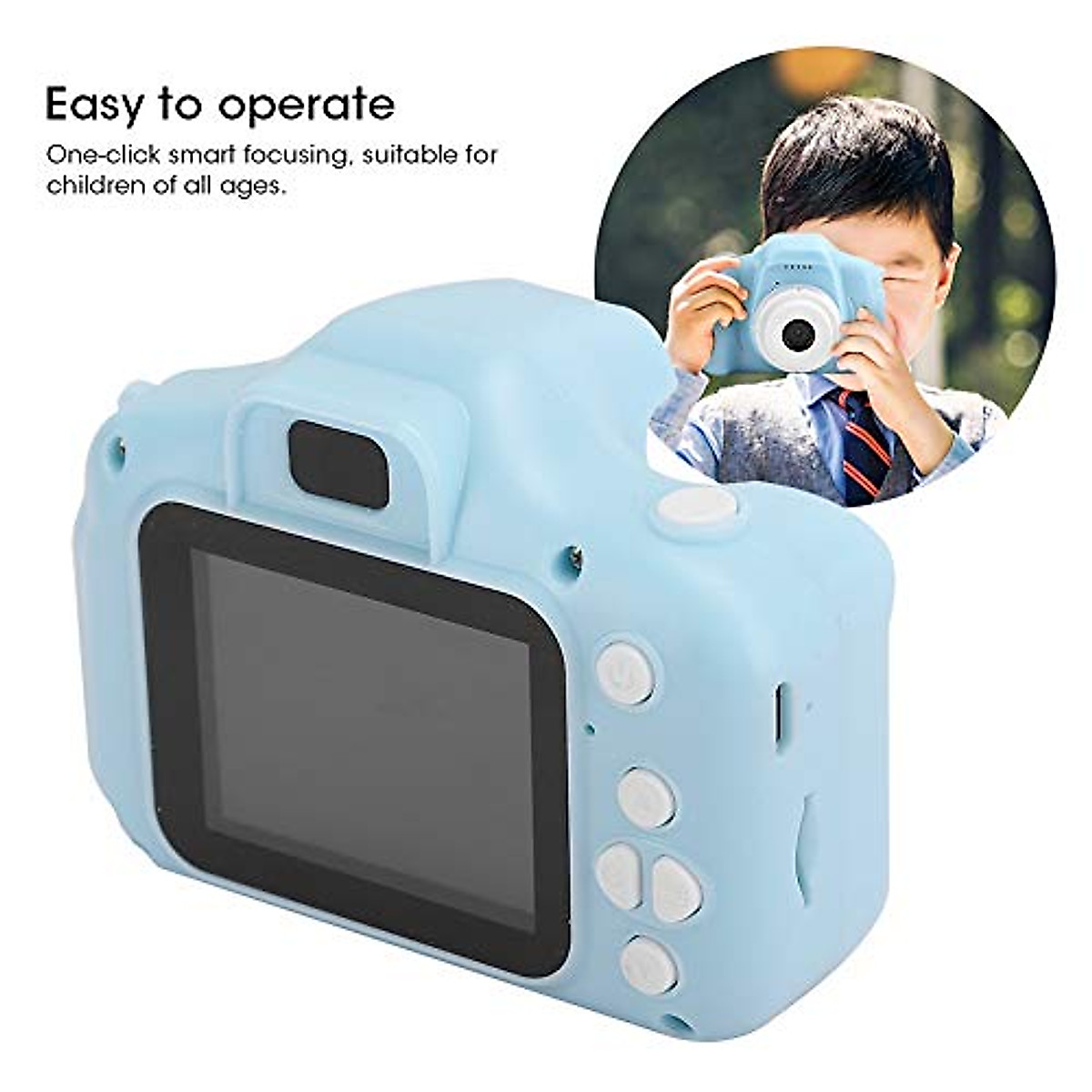 GOTOTOP Kids Camera, 2.0 Inch 1080P Selfie Digital Kids Camera with 32GB Card, Mini Toy Camera for 3-9 Years Old Kids (Blue-Primary Edition)