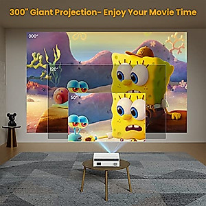 TOPVISION LIFE Projector Native 1080P Projector with Bag, 9800L Full HD Portable Movie Projector for Outdoor Use, Home Projector Compatible with TV Stick, HDMI, VGA, USB, Smartphone