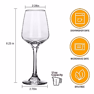 Ufrount Red Wine Glasses Set of 12,11 OZ Classic White Wine Glass with Stem,Elegant Long Stemware Red Wine or White Wine Glassware for Restaurant and Party