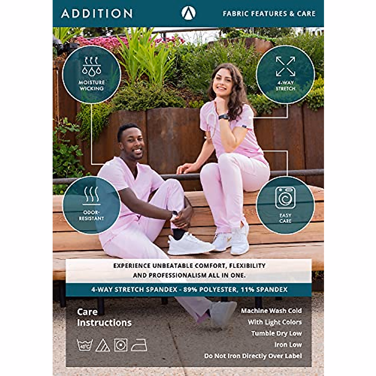 Adar Addition Scrubs for Men - Slim Leg Cargo Drawstring Scrub Pants - A6106 - Navy - M