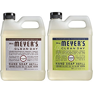 MRS. MEYER'S CLEAN DAY Liquid Hand Soap Refill Scent Variety Pack (Lemon Verbena + Lavender)