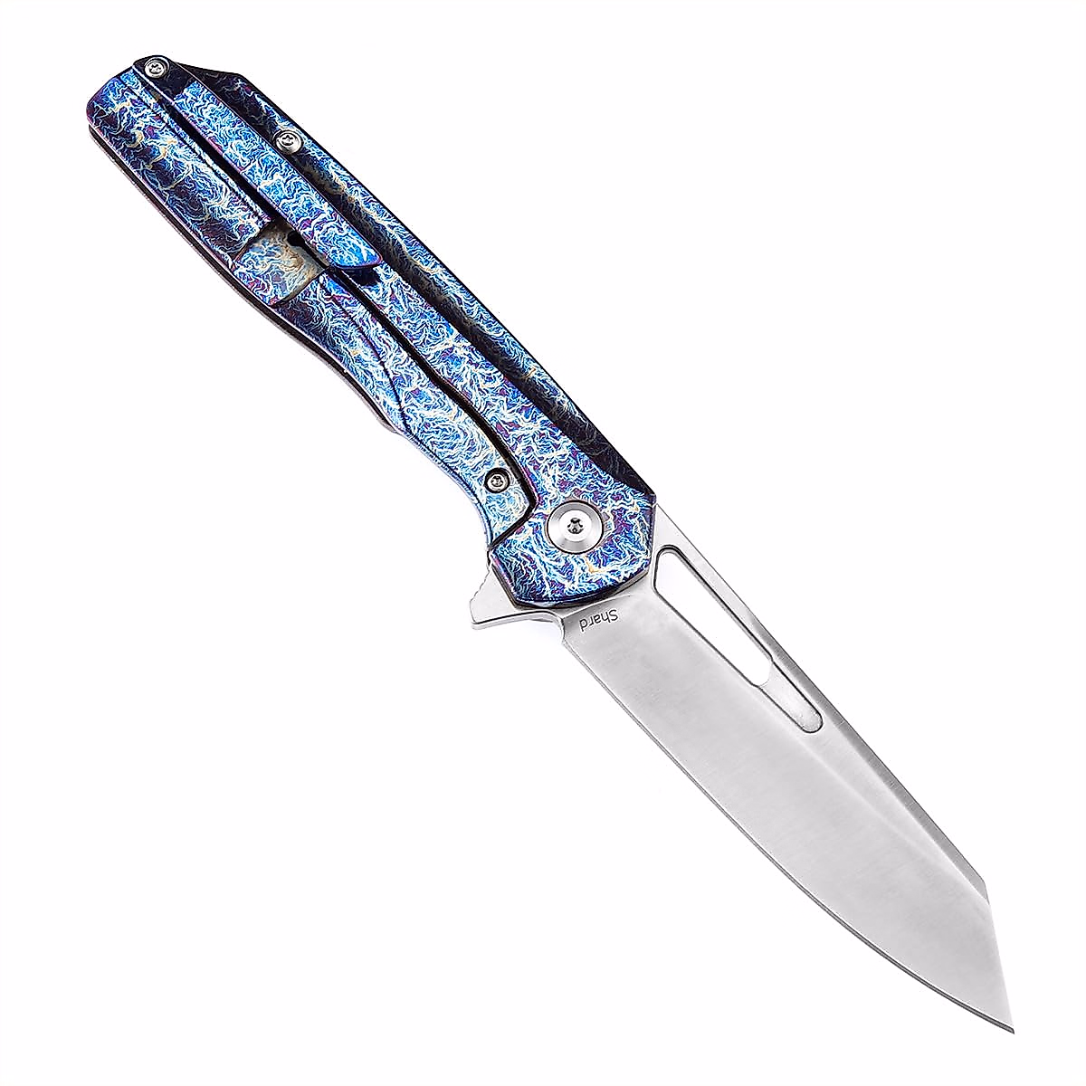 KANSEPT Shard Premium Pocket Folding Knives for Men EDC Pocket Knife 3.48'' Satin CPM-S35VN Material Excellent Folding Knife with Lightning Strike Anodized Titanium Handle EDC K1006A16