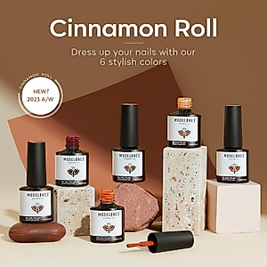 modelones Gel Nail Polish Set, 6 Colors Gel Polish Kit Pearl Nude Brown Shimmer Glitter Orange Red Nail Polish Gel, All Seasons Nails Soak OFF LED Gel Nail Kit Manicure Nail Art Salon DIY Gift