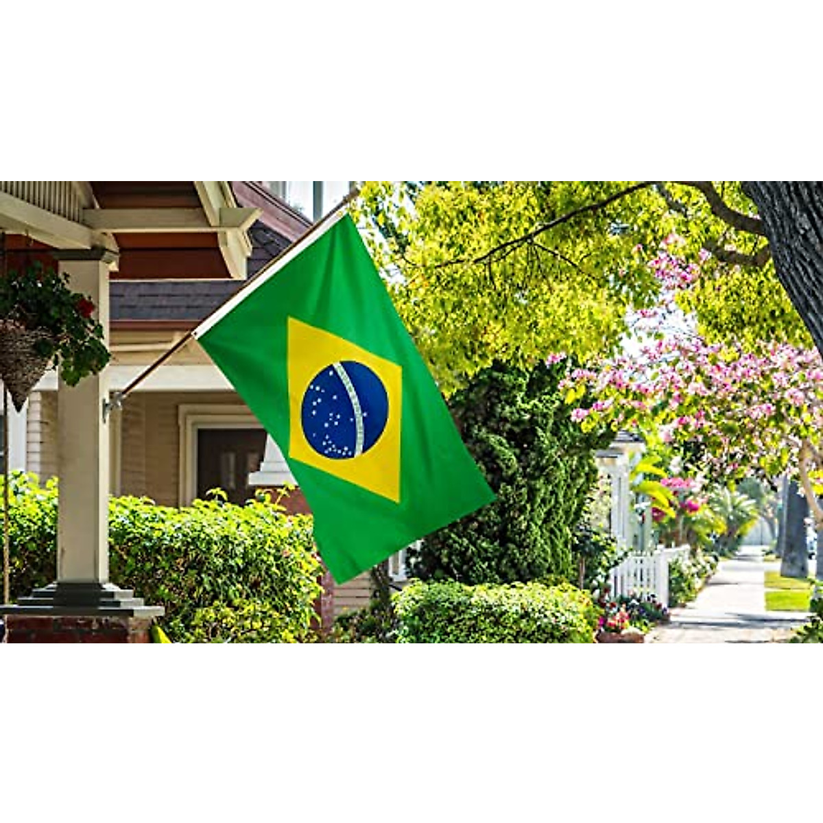 DANF Brazil Flag 3x5 Ft Thick Polyester, Fade Resistant, Brass Grommets, Canvas Header Brazilian National Flags 3 X 5 Feet