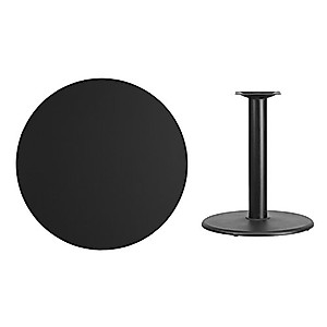 Flash Furniture Stiles 36'' Round Black Laminate Table Top with 24'' Round Table Height Base