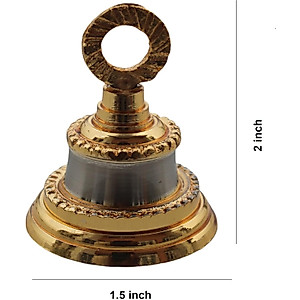 HANDTECHINDIA Brass Silver Plated 2 '' Bells Christmas Decoration Jingle Bell Sleigh Bell Jingle Bell Crafts Christmas décor Home décor Elephant décor Bells Musical Instrument Accessory. (10)