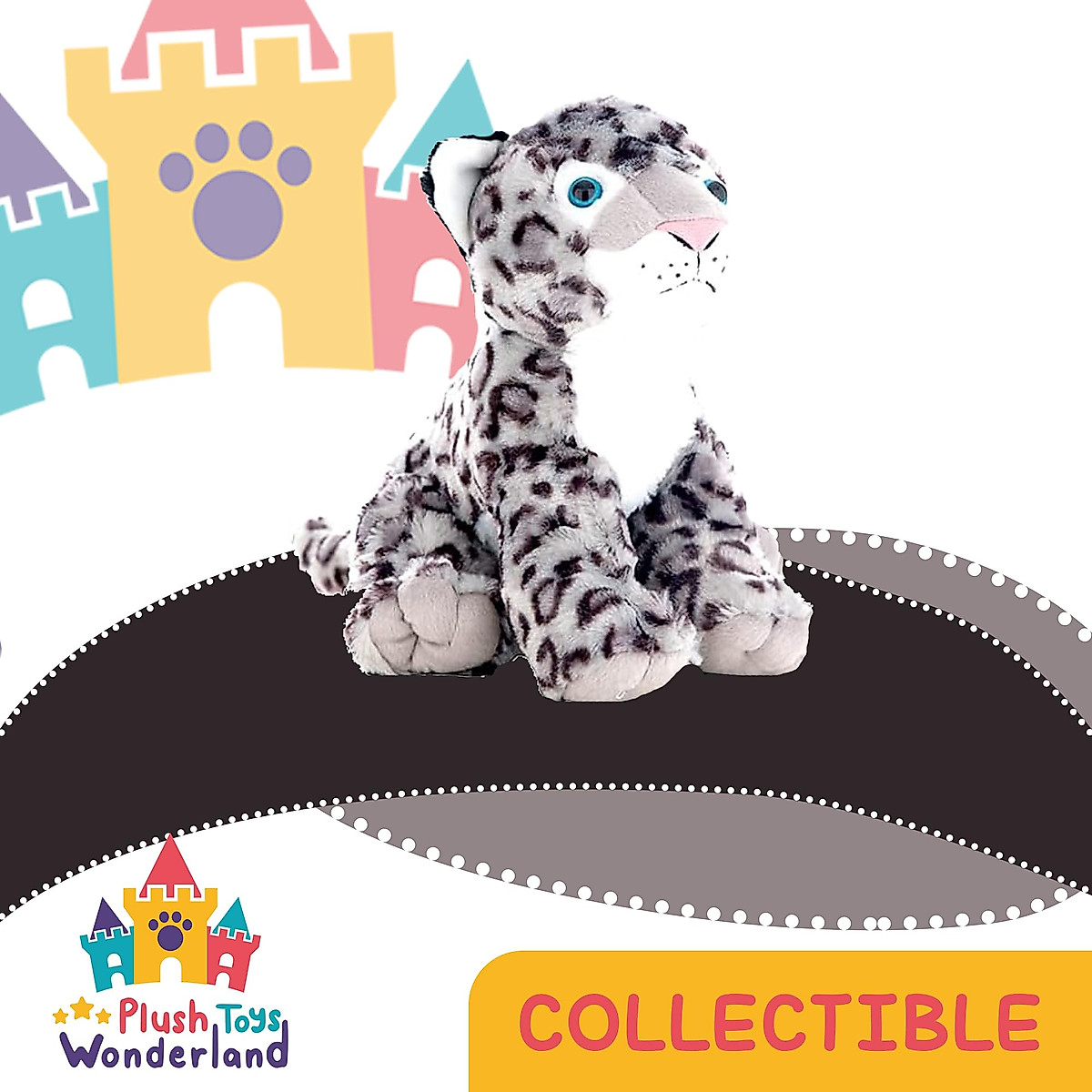 Winter The Snow Leopard Stuffed Animal – 16 Inch Soft and Huggable Plush Toy for Kids – Cute and Adorable Snow Leopard Plushie – Ideal Gift for Boys and Girls