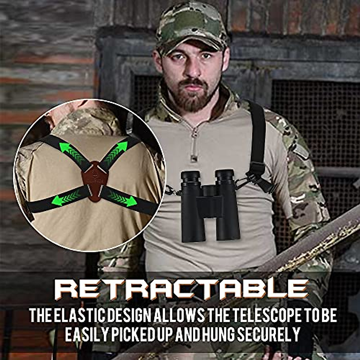 Binocular Harness Strap, X-shaped Decompression Binocular Strap, Binocular Chest Harness Suitable for Birding, Hunting, Hiking, and Rescue Activities