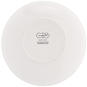 Mud Pie Farmhouse Mashed Potato Serving Bowl and Spoon Set, White