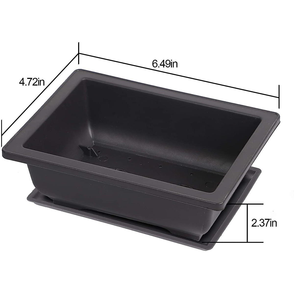 KINJOEK 20 PCS 6.5 Inch Plastic Bonsai Training Pots with Drainage Trays, Rectangular Plant Bonsai Pot, Flower Succulent Tree Growing Pots Container for Garden, Indoor, Home Decorative