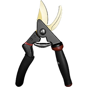 gonicc 8.5" Professional Rotating Bypass Titanium Coated Pruning Shears(GPPS-1014), Secateurs, Scissors, Pruners with Heavy Duty SK5 Blade. Soft Cushion Grip Handle for Everyone.