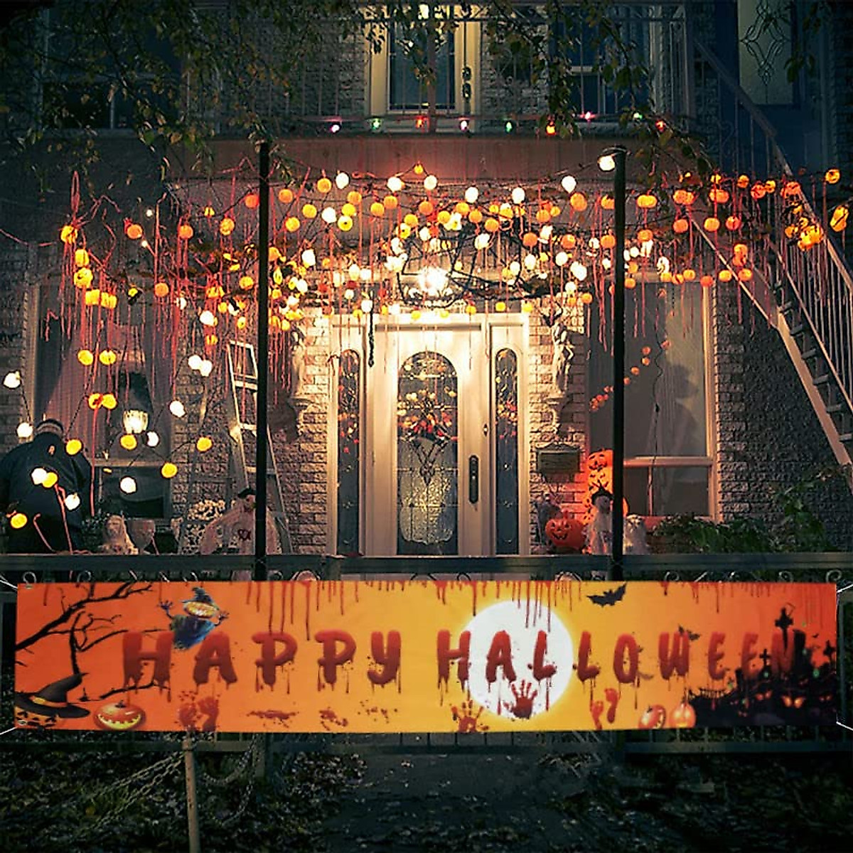 116"x 19" Large Merry Christmas Banner-Long Red Balck Buffalo Plaid Christmas Decoration Banner, Huge Christmas Porch Sign Hanging Banner Poster forWinter Holiday Outdoor Indoor Party Home Decorations