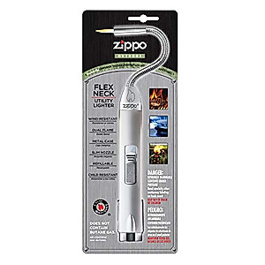 Zippo Unfilled Flex Neck Utility Lighter Silver ,One Size