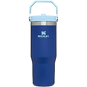 Stanley IceFlow Stainless Steel Tumbler with Straw - Vacuum Insulated Water Bottle for Home, Office or Car - Reusable Cup with Straw Leakproof Flip - Cold for 12 Hours or Iced for 2 Days (Lapis)
