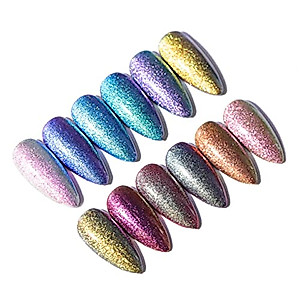 Lurrose 18 Pcs 6 Flash Suit Sequin Set Acrylic Nail Set Ar Accessories Nail Shining Sugar Effect Glitter Nail Glitter Powder DIY Manicure Accessories Manicure Quicksand Powder Pigment