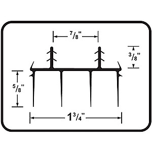 KS Hardware Kerf Style Door Bottom with Vinyl Fins, Brown (1, 32)