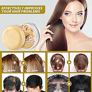 Zoreni Ginger Hair Regrowth Shampoo Bar, Natural Organic Ginger Shampoo Soap for Anti Hair Loss,dandruff,itching, Promotes Hair Growth, 5 Pack (2 Fl Oz each)